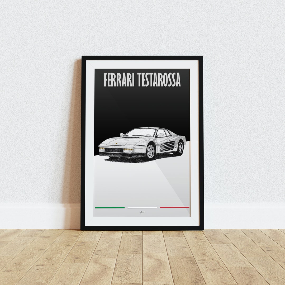 Ferrari Testarossa Poster White 1980s Classic Supercars Wall Art - Etsy