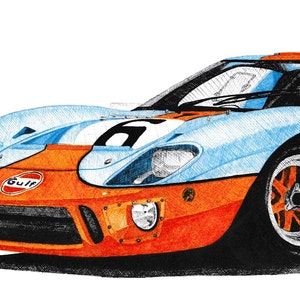 Ford GT40 Gulf Livery Print Racing Icons: Le Mans Prototypes Wall Art ...