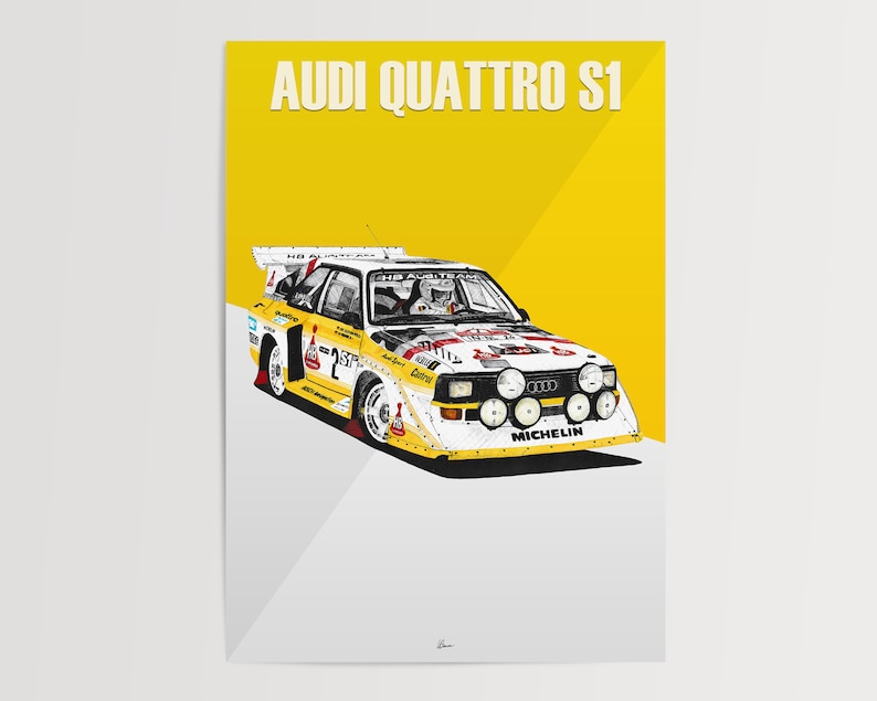 Audi Quattro S1 Poster Racing Icons: Rally Wall Art - Etsy