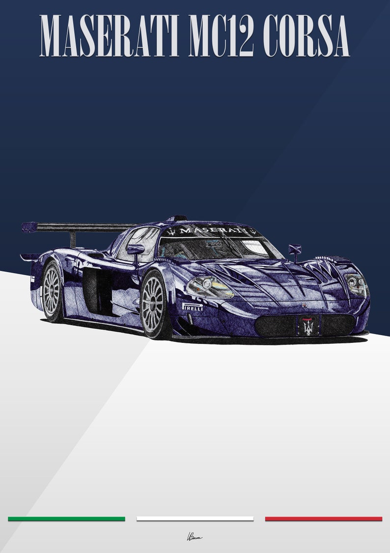 Maserati MC12 Corsa Poster Blue 2000s Modern Supercars Wall Art - Etsy