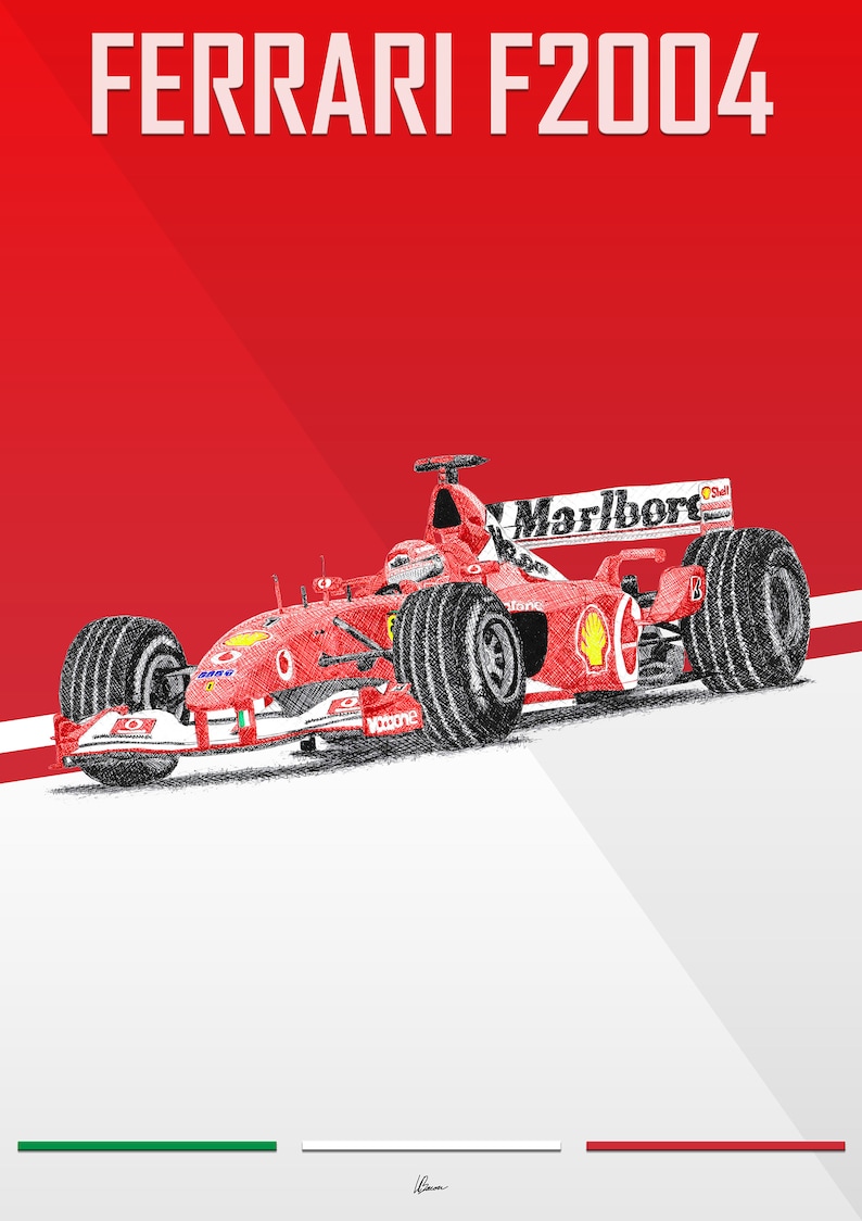 Ferrari F2004 Poster Racing Icons: Formula One Wall Art - Etsy