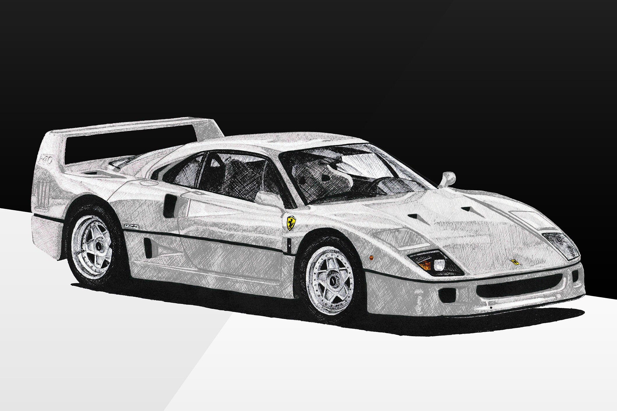 Ferrari F40 Poster White 1980s Classic Supercars Wall Art - Etsy
