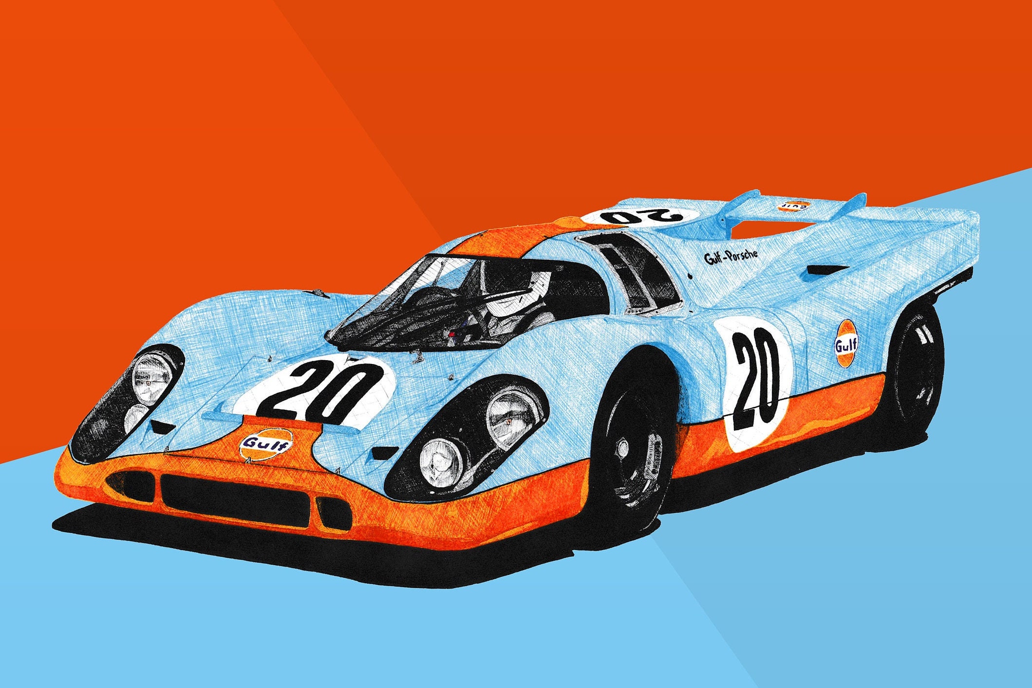 Porsche 917 Gulf Livery Poster Racing Icons: Le Mans Prototypes Wall ...