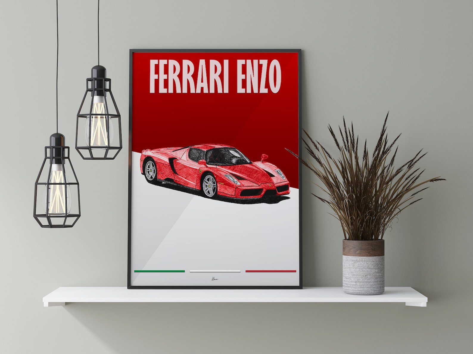 Ferrari Enzo Poster Red 2000s Modern Supercars Wall Art - Etsy