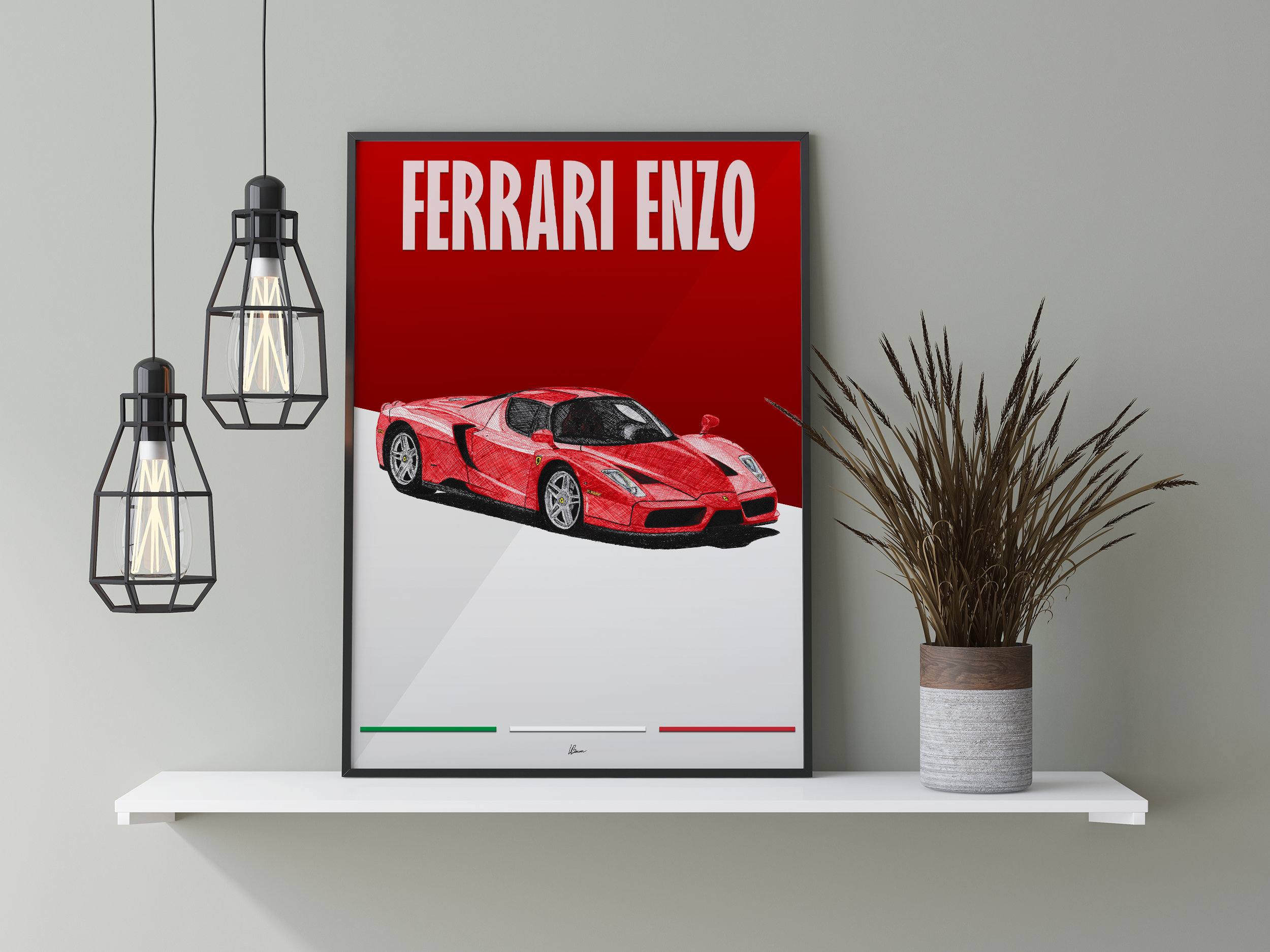 Ferrari Enzo Poster Red 2000s Modern Supercars Wall Art - Etsy