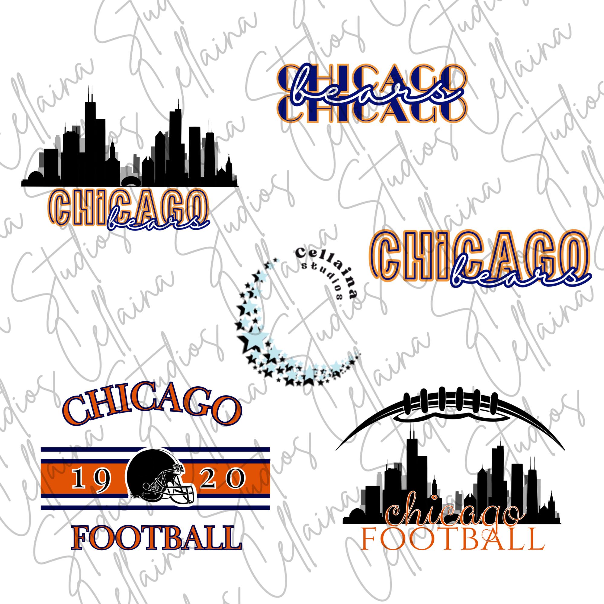 Chicago PNG, Bears Png, T-shirt, Sublimation Design, Chicago Skyline ...