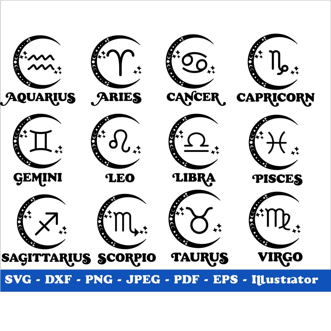 Zodiac Sign SVG Bundle Zodiac Signs SVG Cricut Cut File - Etsy Israel
