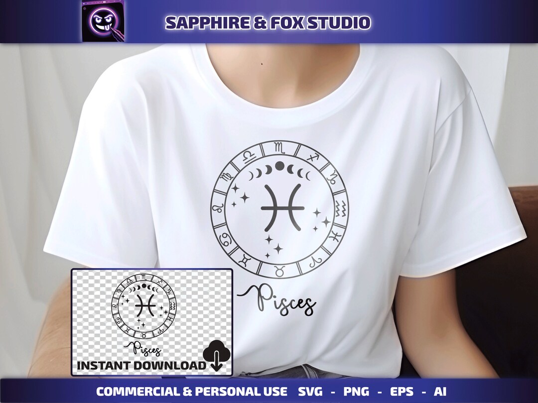 Pisces SVG, Zodiac Sign SVG, Cricut Cut File, Astrology Signs, Pisces ...