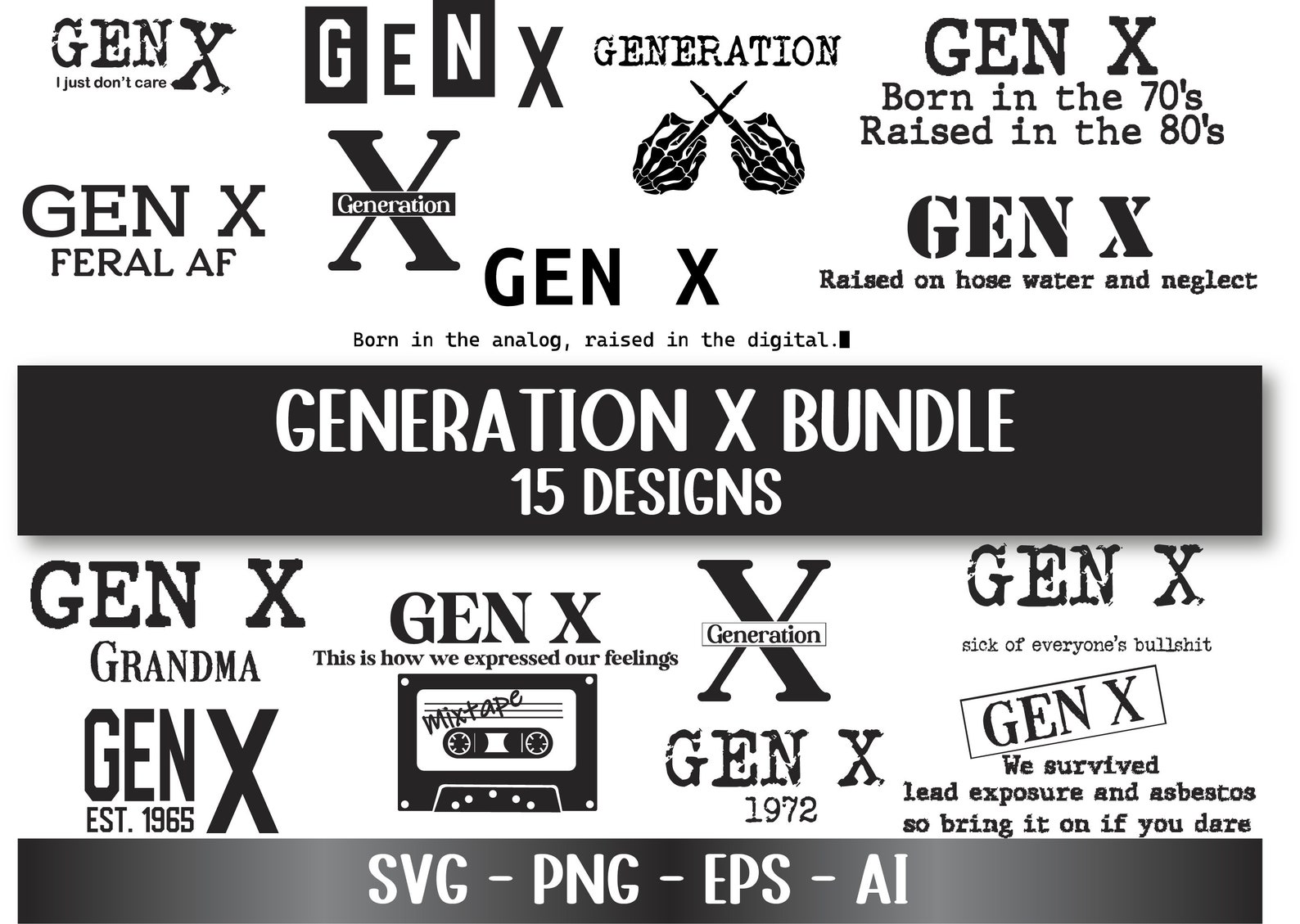 Gen X SVG Bundle, Generation X SVG, Gen X PNG, Retro Gen X Shirt, Gift ...