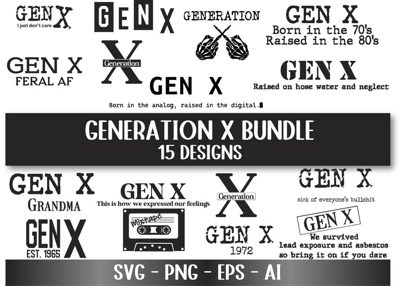 Gen X SVG Bundle, Generation X SVG, Gen X PNG, Retro Gen X Shirt, Gift ...
