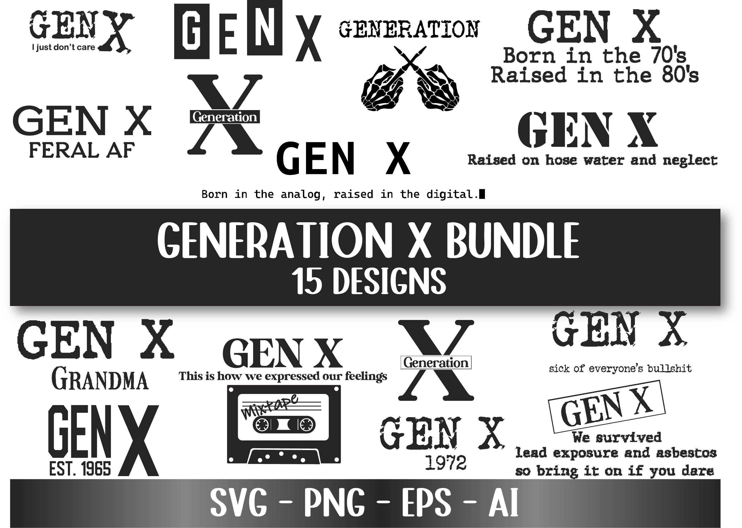 Gen X SVG Bundle, Generation X SVG, Gen X PNG, Retro Gen X Shirt, Gift ...