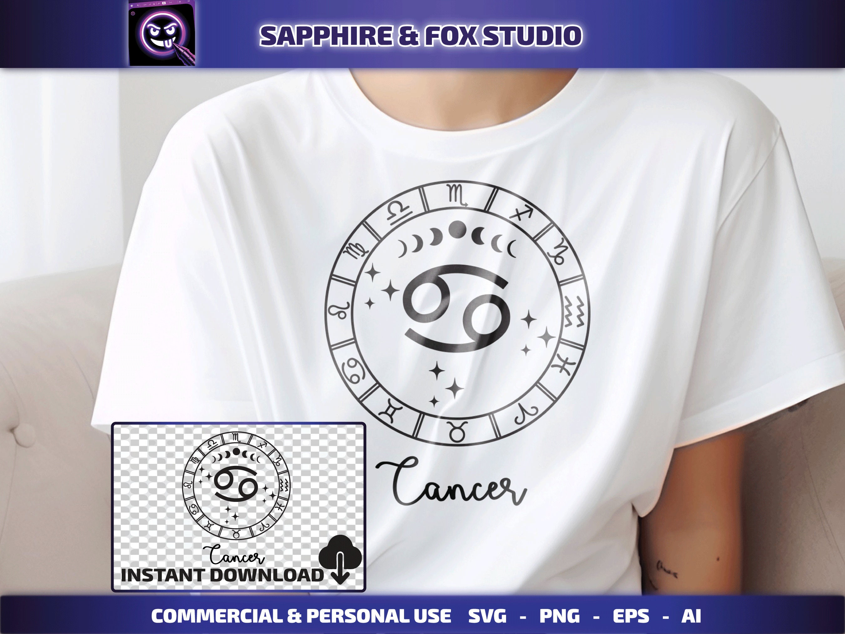 Cancer SVG, Zodiac Sign SVG, Cricut Cut File, Zodiac SVG, Zodiac ...