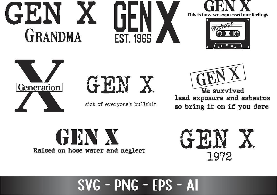 Gen X SVG Bundle, Generation X SVG, Gen X PNG, Retro Gen X Shirt, Gift ...