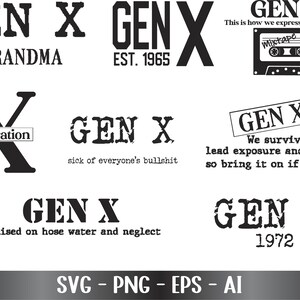 Gen X SVG Bundle, Generation X SVG, Gen X PNG, Retro Gen X Shirt, Gift ...