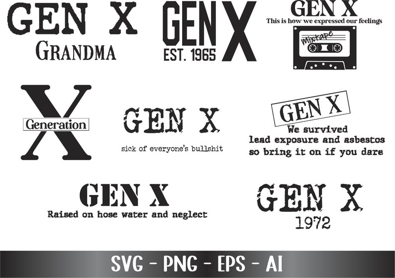 Gen X SVG Bundle, Generation X SVG, Gen X PNG, Retro Gen X Shirt, Gift ...