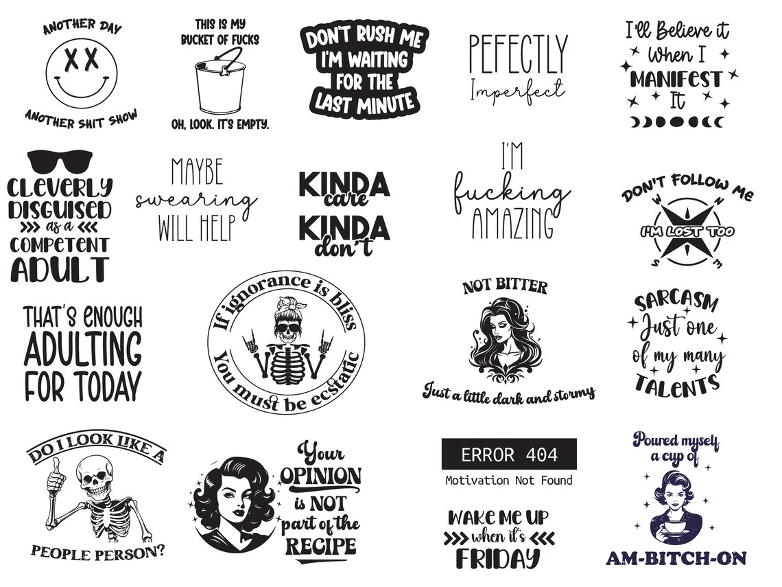 Sarcastic SVG Bundle, Inappropriate SVG, Funny Quotes SVG Bundle ...