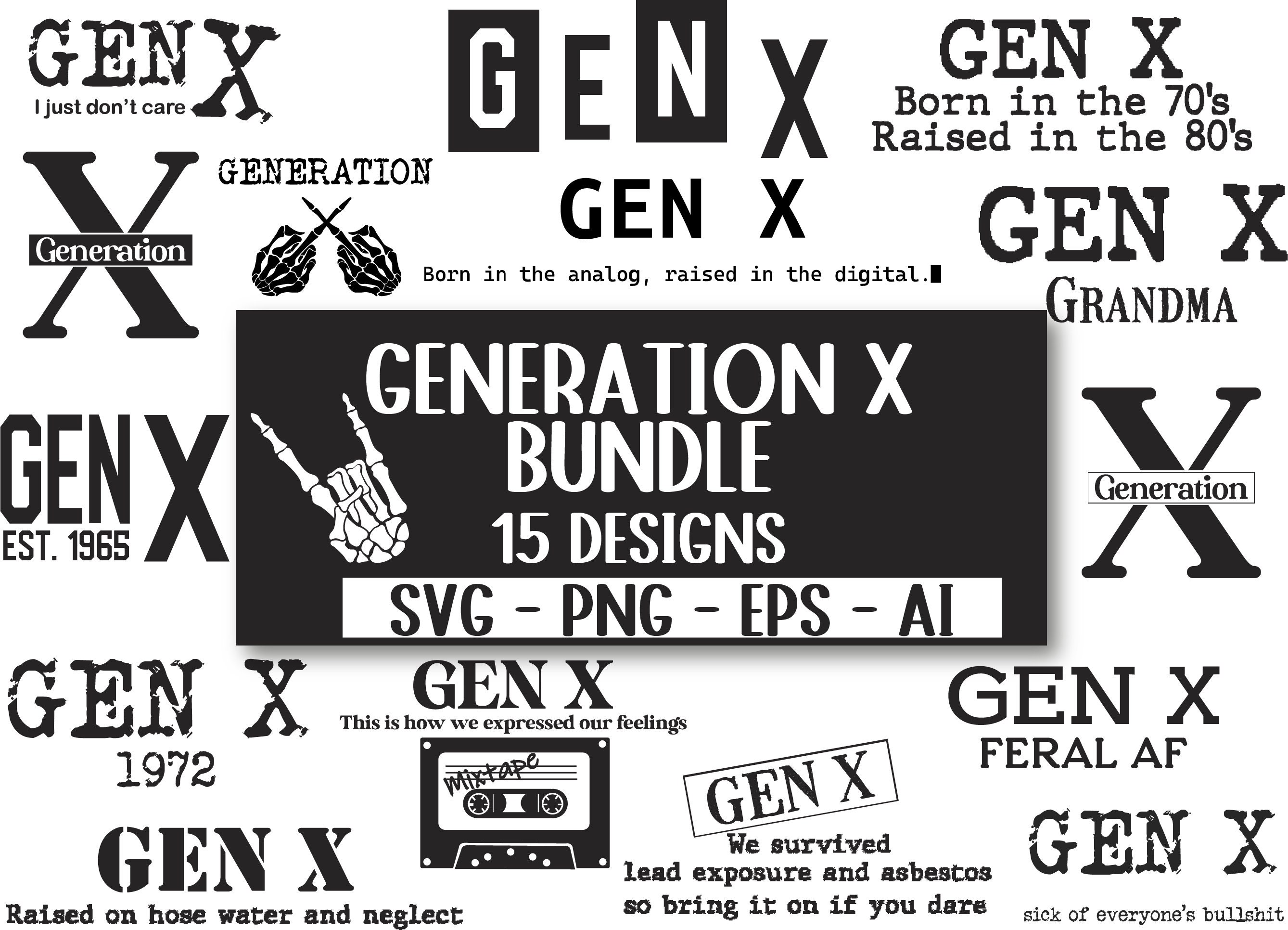 Gen X SVG Bundle, Generation X SVG, Gen X PNG, Retro Gen X Shirt, Gift ...