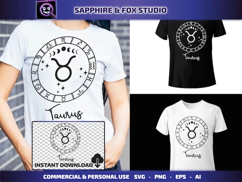 Taurus SVG, Zodiac Sign SVG, Zodiac SVG, Cricut Cut File, Zodiac Shirt ...