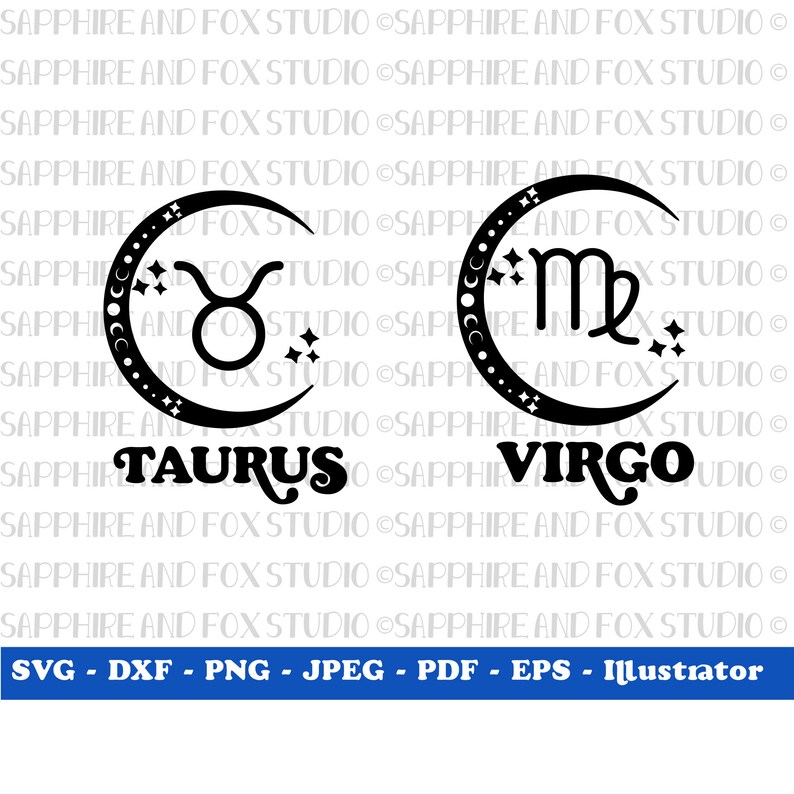 Zodiac Sign SVG Bundle, Zodiac Signs SVG, Cricut Cut File, Astrology ...
