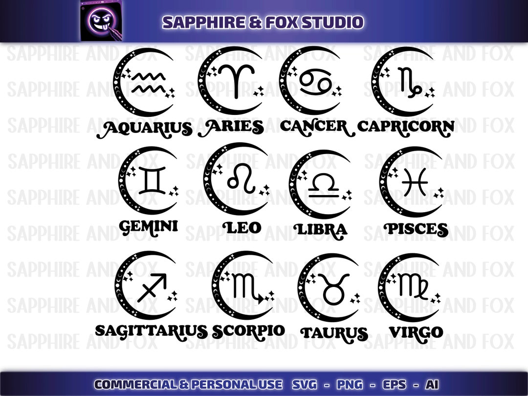 Zodiac Sign SVG, Zodiac SVG, Cricut Cut File, Astrology Signs, Zodiac ...