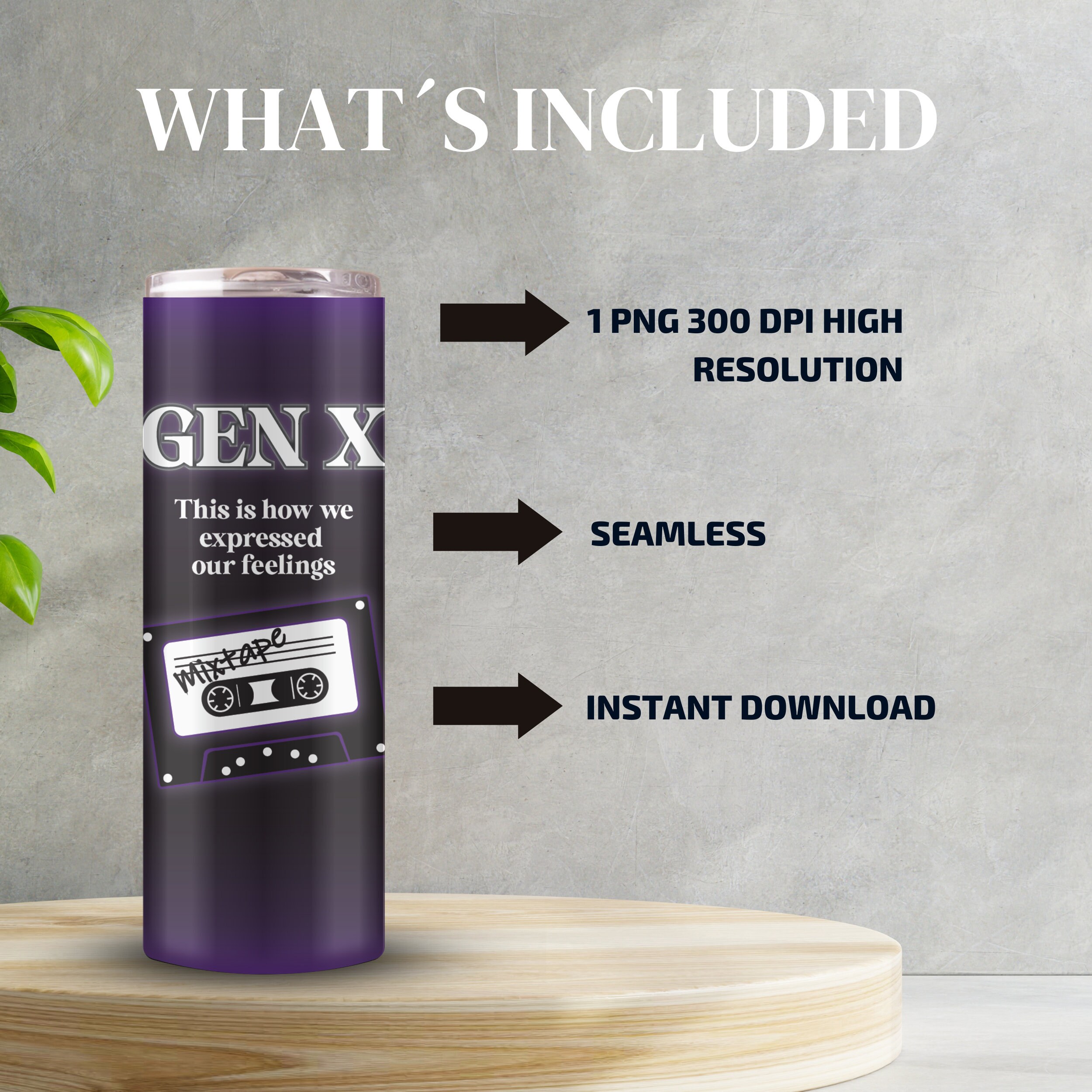 Gen X Tumbler Wrap Mixtape PNG for Gen X, Retro Tumbler Graphics, Gen X ...