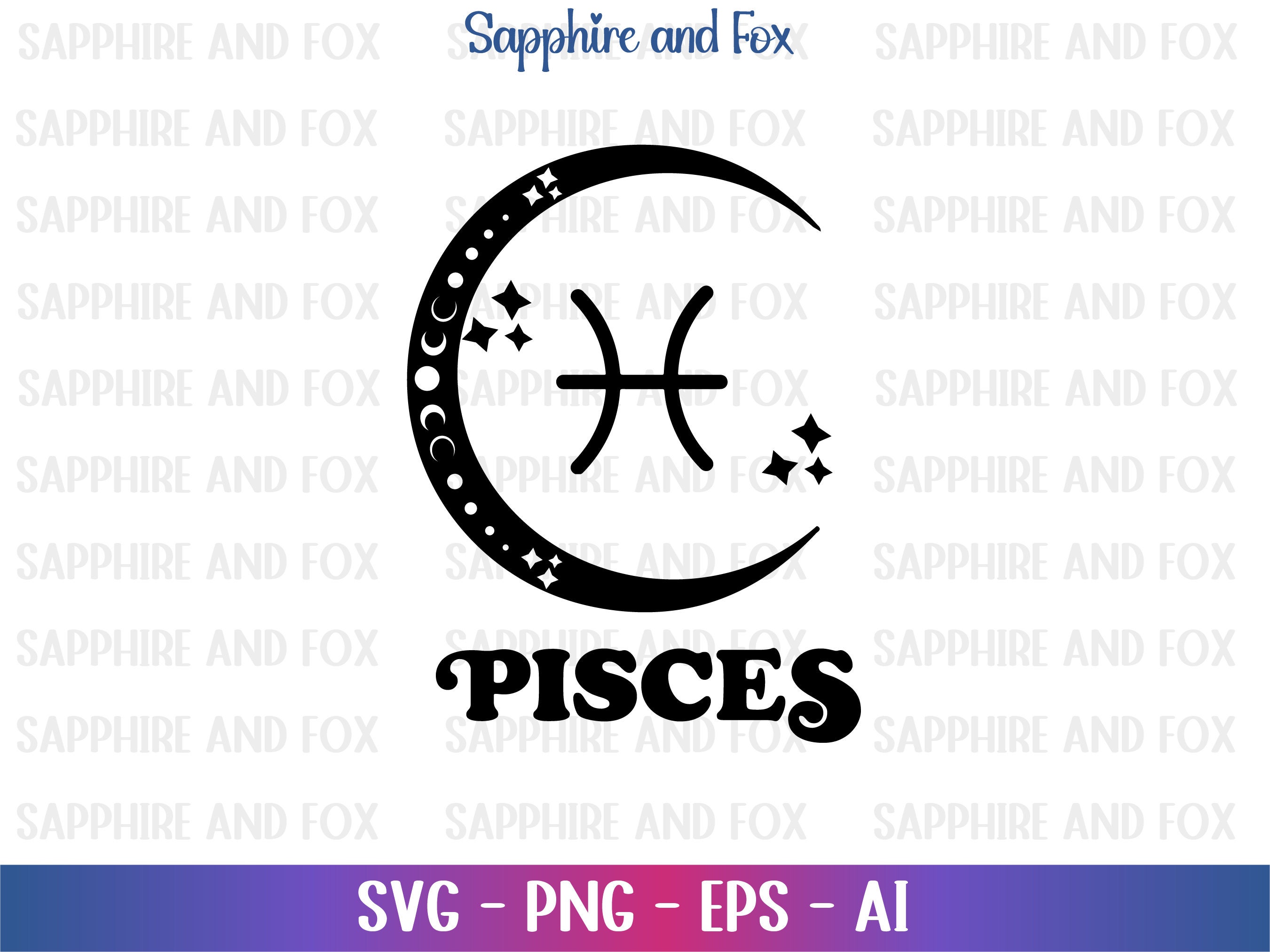 Pisces SVG, Zodiac Signs SVG, Cricut Cut File, Astrology Symbols SVG ...