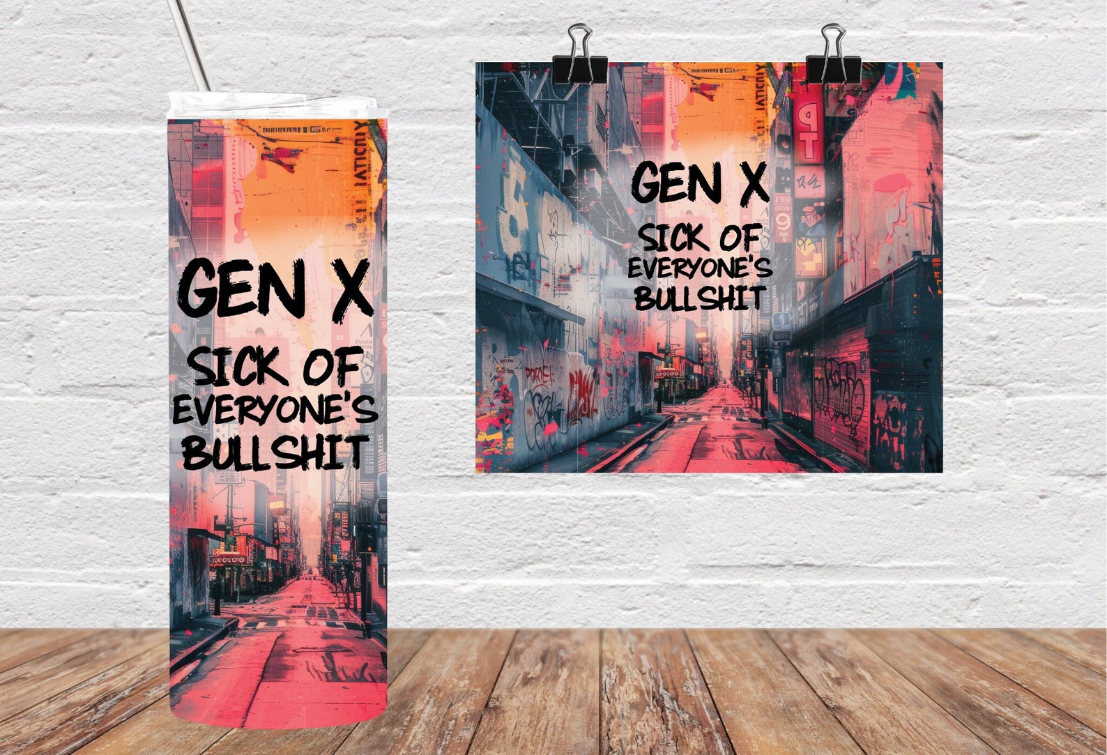 Gen X Tumbler Wrap, Retro Tumbler Style, 20 Oz. Straight Tumbler Wrap ...
