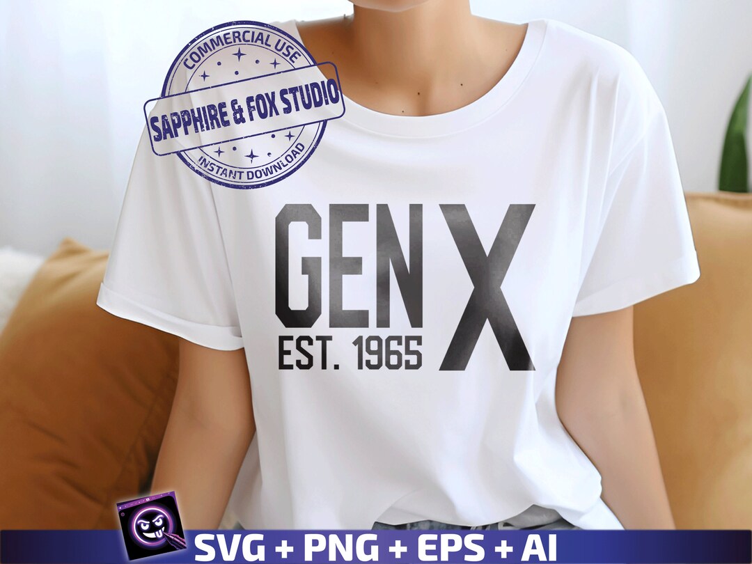 Gen X Est 1965 SVG , Gen X SVG, Generation X Svg, Retro Gen X Shirt ...
