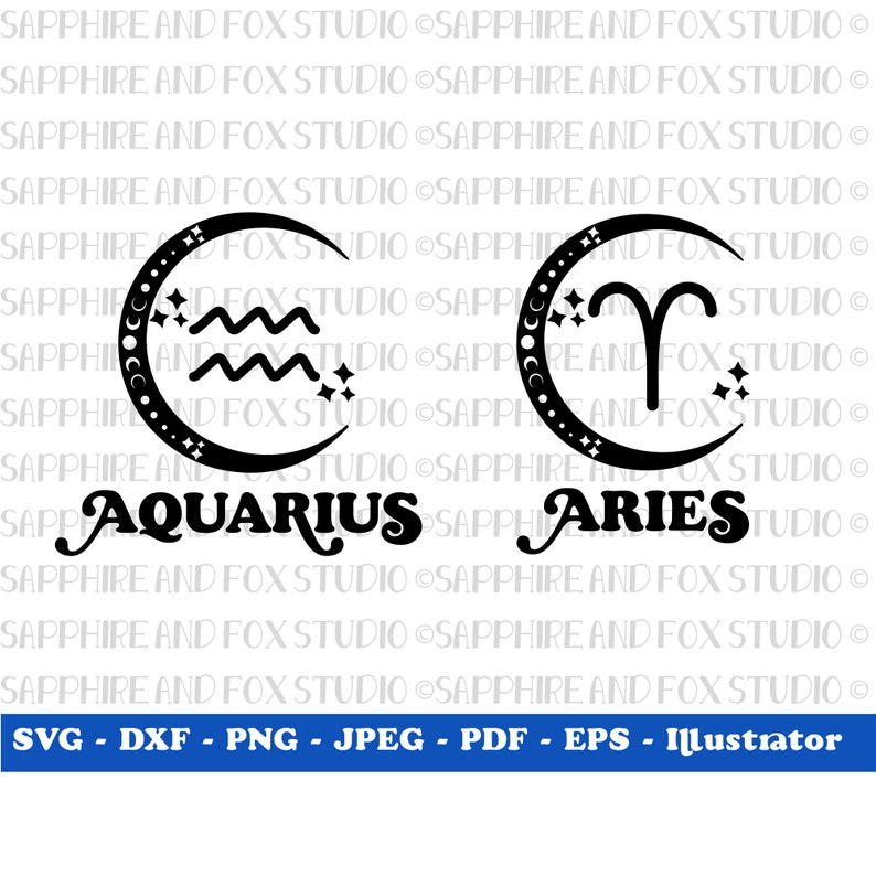 Zodiac Sign SVG Bundle, Zodiac Signs SVG, Cricut Cut File, Astrology ...