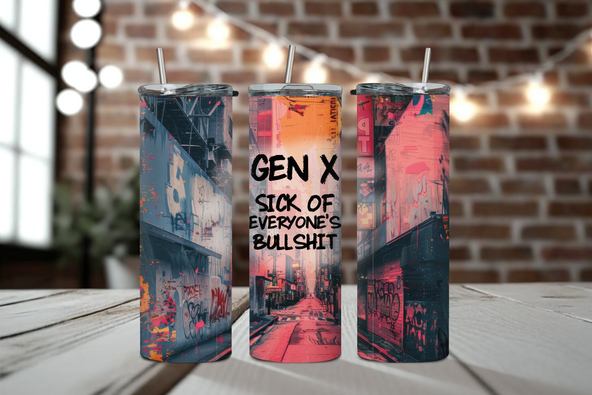Gen X Tumbler Wrap, Retro Tumbler Style, 20 Oz. Straight Tumbler Wrap Sublimation Design ...