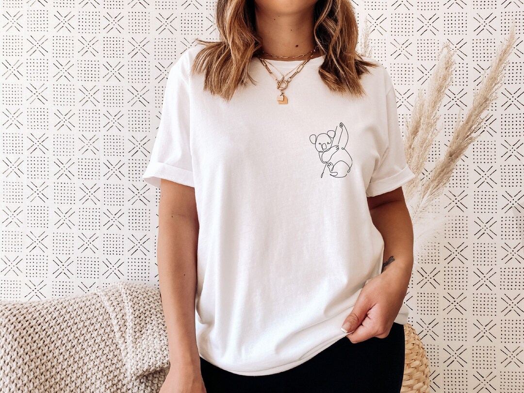 Koala T-shirt, Art Line Koala Tee, Koala Lover Shirt, Animal Lover ...
