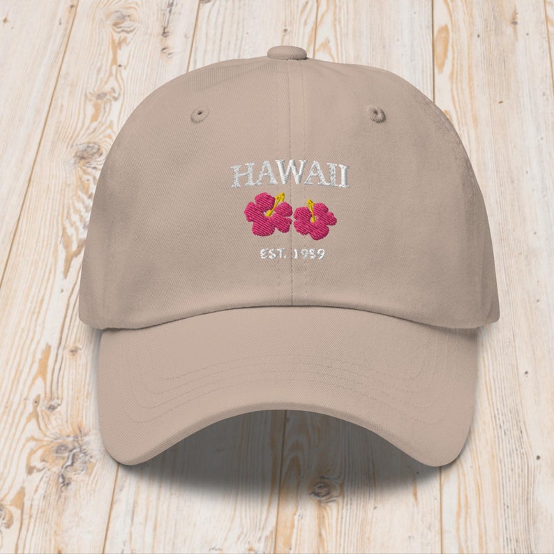 Embroidered Hawaii Cap Aesthetic Hibiscus Flower Dad Hat - Etsy