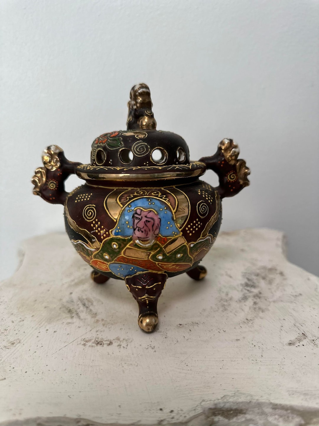 Vintage Satsuma Hand Painted Antique Japanese Dragonware Moriage ...