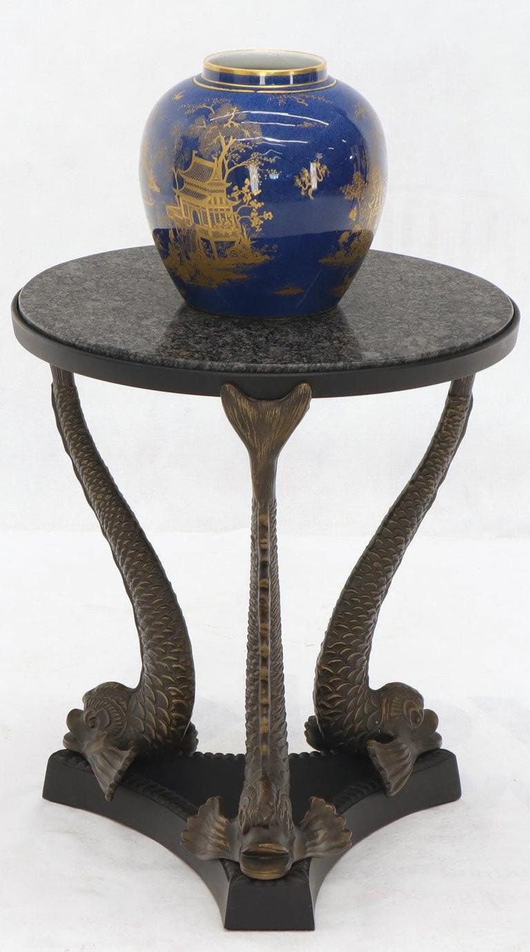 Vintage Gueridon Marble Top Side Iron Bronze Brass French Table Fish ...