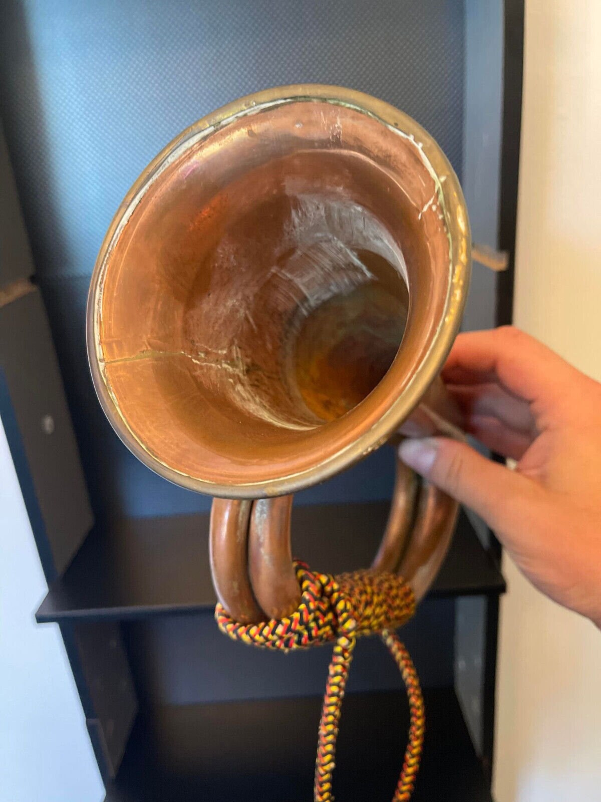 Antique Hunting Horn W/ Decorative Tassels WW1 Copper Brass 20th ...