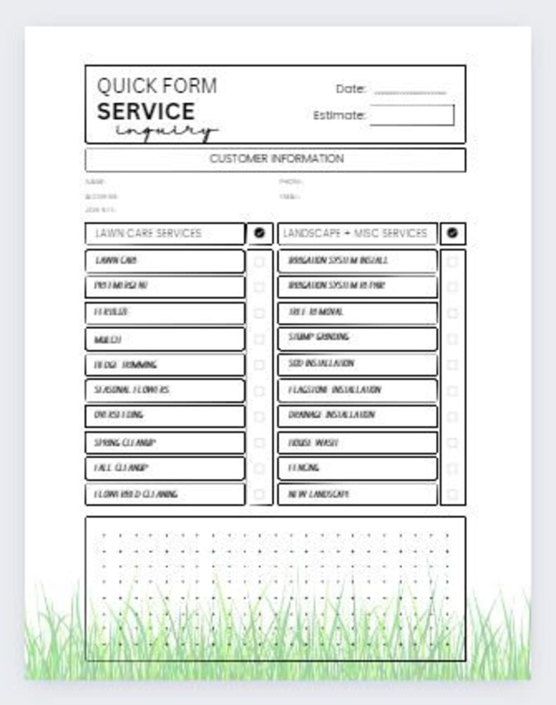 Lawn Care Planner Printable Templates | Calendar | Landscape Business ...