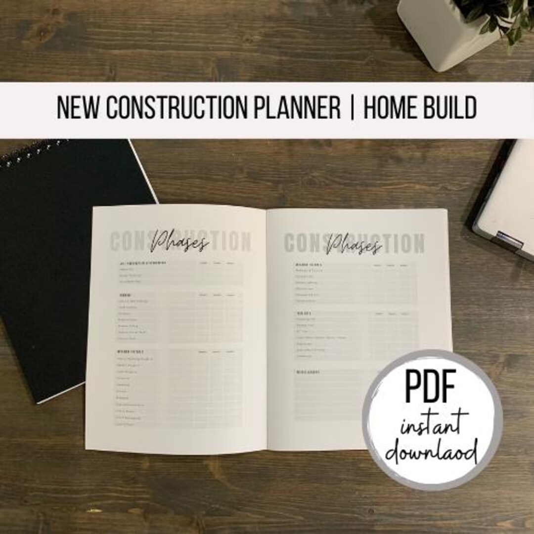 New Construction Planner Workbook Digital Download Guide New Build ...