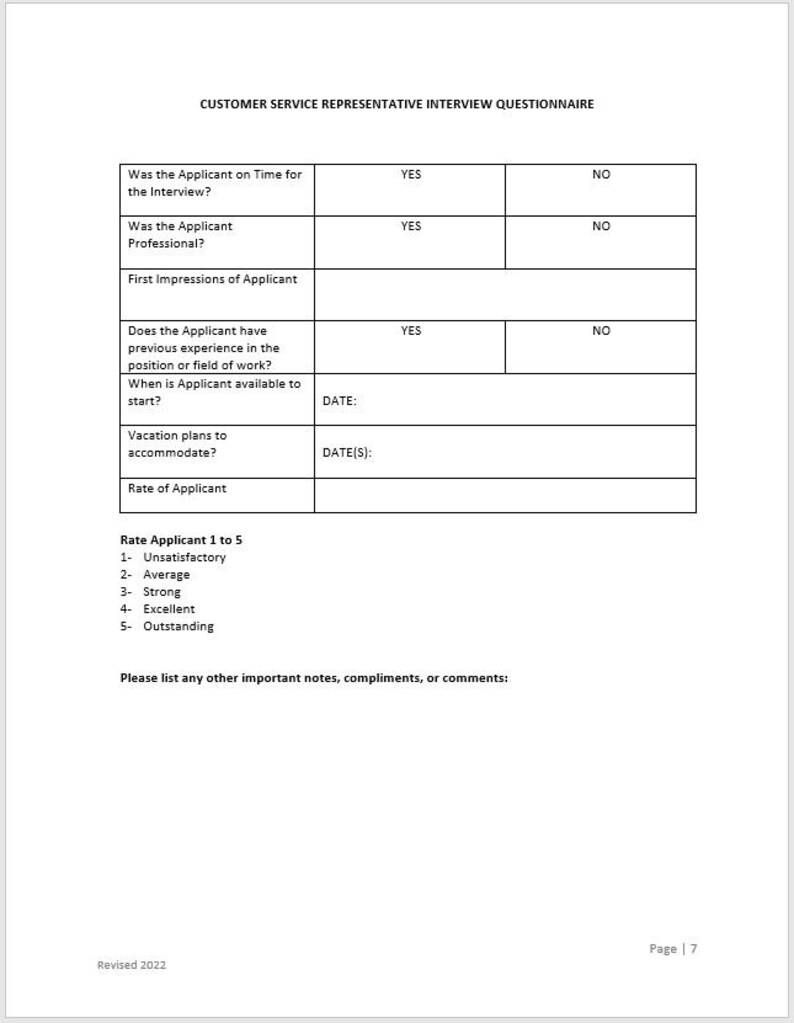Interview Questionnaire Onboarding HR Template New Hire - Etsy