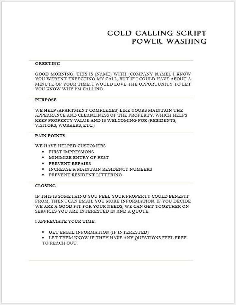 Powerwash Maintenance Proposal | Pressure Washing | Cold Calling ...