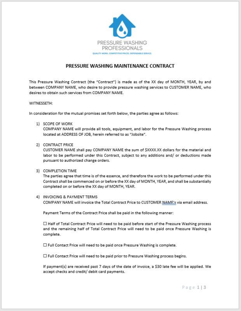 Powerwash Maintenance Proposal | Pressure Washing | Cold Calling ...
