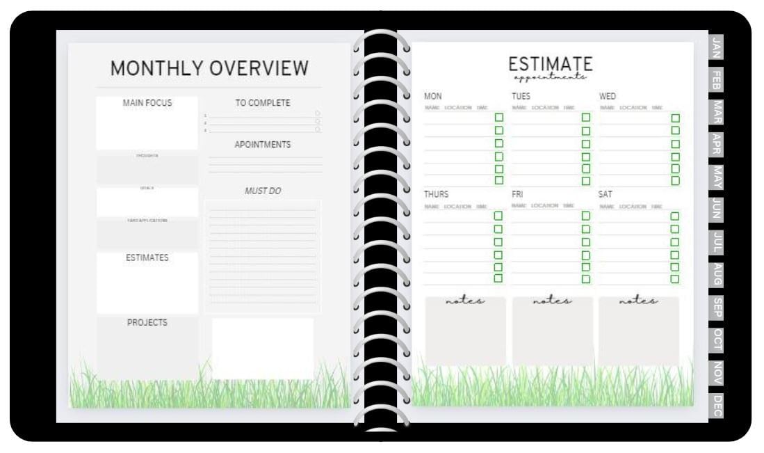 Lawn Care Planner | Landscape Planner | Daily Monthly Weekly Planner ...