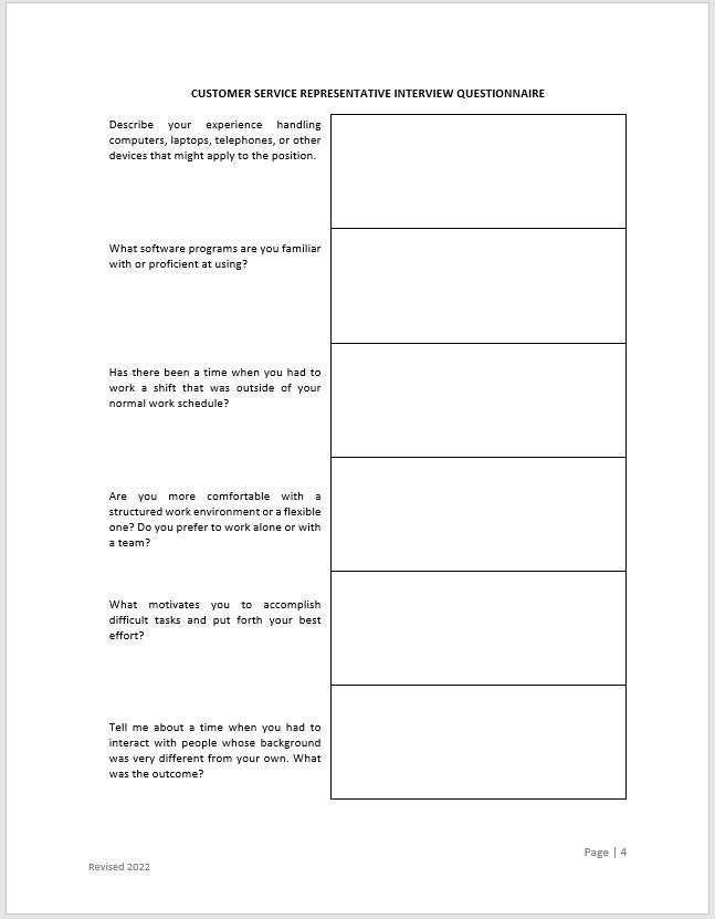 Interview Questionnaire | Onboarding | HR Template | New Hire Questions ...