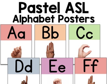 ASL (american Sign Language) Alphabet Posters | BOHO RAINBOW | Neutral ...