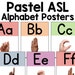 Pastel ASL Alphabet Poster Pastel Rainbow Classroom Decor American Sign ...