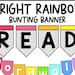 Bright Rainbow Table Group Signs Editable Dalmatian Bulletin Board ...