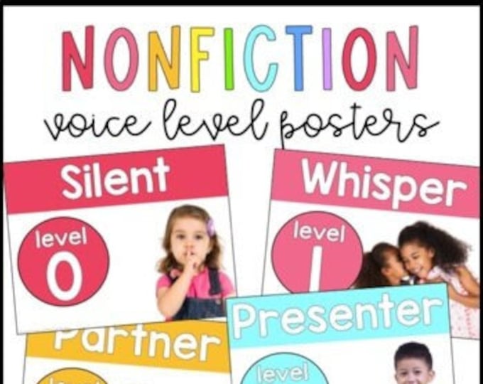 Real Picture Voice Level Chart Nonfiction Editable Bright Rainbow ...