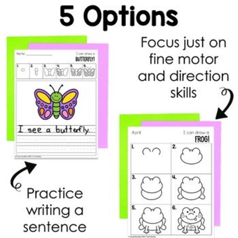 April Directed Drawings With Shapes Spring - Etsy