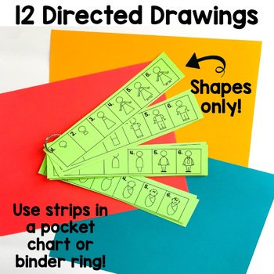 People Directed Drawings With Shapes | Clothing Details - Etsy