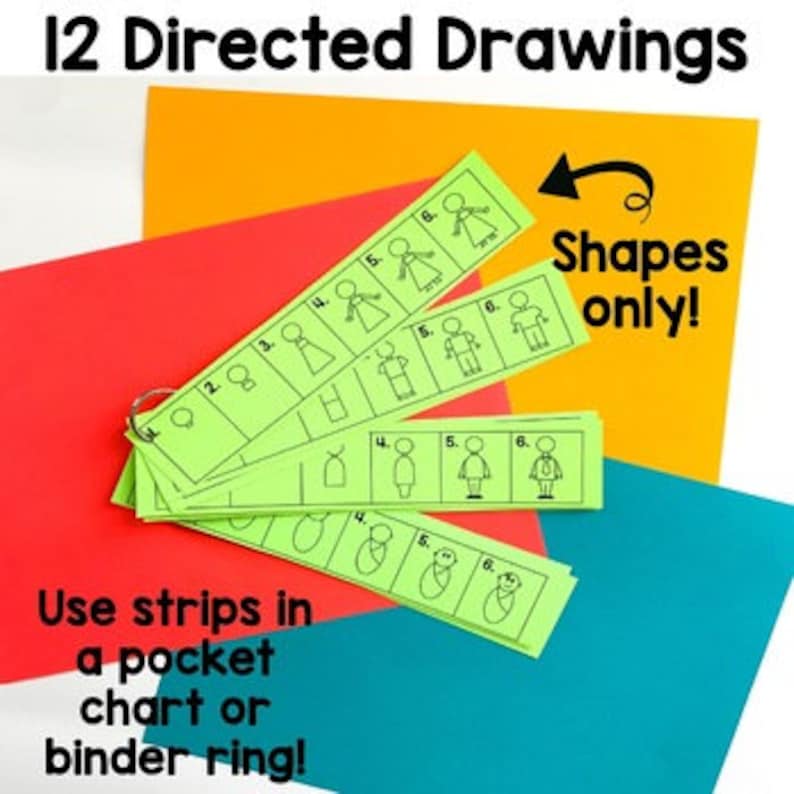 People Directed Drawings With Shapes | Clothing Details - Etsy