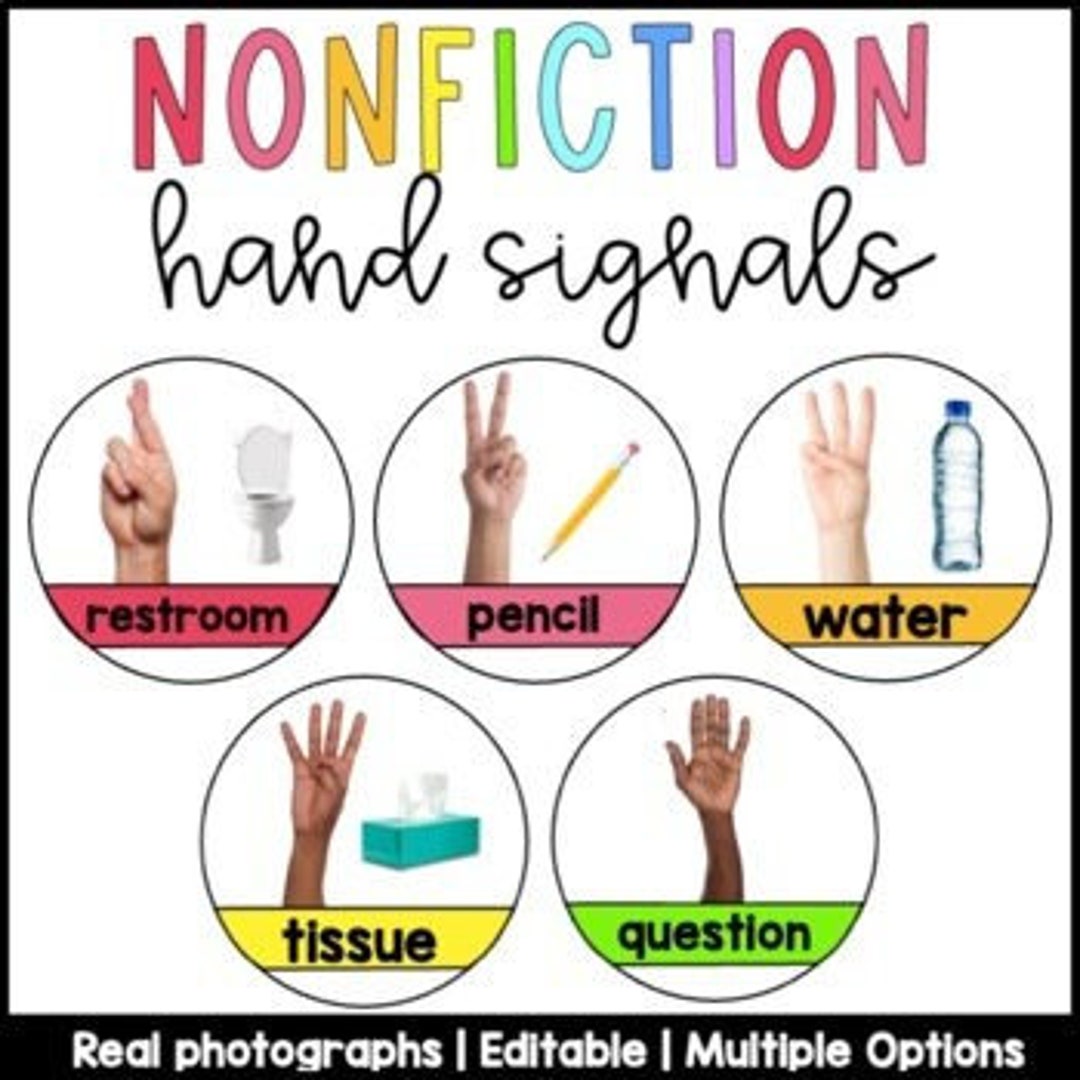 Nonfiction Hand Signals | Real Pictures | Multicultural | Classroom ...